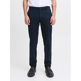 Jack & Jones Chinohose JACK & JONES "JPSTMARCO BOWIE WINTER CHINO SN", Herren, Gr. 36, L&auml;nge 32, blau (navy blazer detail:herringbone), Web, Obermaterial: 100% Baumwolle, unifarben, slim fit, Hosen Chinohose