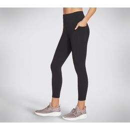 7/8-Leggings Skechers, Damen, Gr. XS (34), N-Gr, schwarz, Jersey, Obermaterial: 88% Nylon, 12% Elasthan, unifarben, regular fit, Hosen 7/8-Leggings