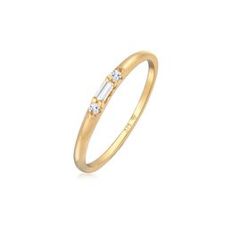 Silberring Elli Premium "Ring Topas Baguette Verlobung 375 Gelbgold" Gr. 58, gold, Fingerringe, Damen, 58, Gelbgold 375, Silberring
