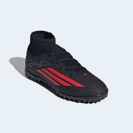 Fu&szlig;ballschuh adidas Performance "F50 CLUB MID CUT TURF KIDS", Kinder, Gr. 34, core schwarz, lucid rot, core schwarz, Synthetik, Textil, Schuhe Fu&szlig;ballschuh, f&uuml;r Kunstrasen, Hart- und Aschenpl&auml;tze, f&uuml;r Kinder & Jugendliche