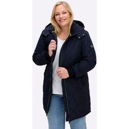 Steppjacke sheego, Damen, Gr. 46, tiefblau, 100% Polyester, B&uuml;ndchen:95% Polyester, 5% Elasthan, Wattierung:100% Polyester, unifarben, Jacken Steppjacke