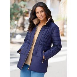 Steppjacke Casual Looks, Damen, Gr. 52, blau (marine), 100% Polyester, Wattierung:100% Polyester, unifarben, Jacken Steppjacke