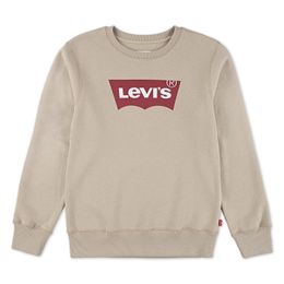 Sweatshirt LEVI'S KIDS "LVB LVB FRENCH TERRY BATWING", Jungen, Gr. 8 (128), braun (wei&szlig; pepper), Sweatware, Obermaterial: 60% Baumwolle, 40% Polyester, bedruckt, Basic normal, Rundhals, Rippb&uuml;ndchen, Sweatshirts Sweatshirt, mit gro&szlig;em Logo