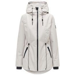 Outdoorjacke Navahoo "Outdoorjacke Blumentanz 14", Damen, Gr. 3XL, beige (bone), Obermaterial: 100% Polyester PES. Obermaterial: Futter: 100% Polyester PES., tailliert, hoch geschlossener Ausschnitt, &Auml;rmel ohne &Auml;rmelschlitz Rippb&uuml;ndchen, Jacken Outdoorjacke, &Uuml;bergangsjacke mit wasserdichtem Verschluss