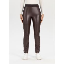 Leggings Stehmann, Damen, Gr. 36, N-Gr, braun (braun stone, 2128), Obermaterial: 95% Polyester, 5% Elasthan. Obermaterial 2: 68% Viskose, 27% Polyamid, 5% Elasthan, unifarben, regular fit kn&ouml;chellang, Hosen Leggings, mit Taschen