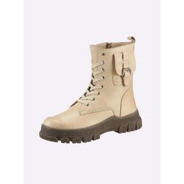 Schn&uuml;rstiefelette Andrea Conti, Damen, Gr. 38, beige (creme), Glattleder, Leder, Schuhe Schn&uuml;rstiefelette