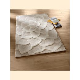 Teppich HEINE HOME Gr. 2, beige (ecru), B:70cm H:18mm L:140cm, Schurwolle, Wolle, Teppiche, Teppich