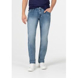Slim-fit-Jeans Timezone "Slim EduardoTZ", Herren, Gr. 38, L&auml;nge 36, blau, 67% Baumwolle 21% Polyester 10% Viskose 2% Elastan, Jeans Slim-fit-Jeans