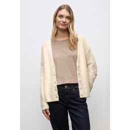 Cardigan Street One, Damen, Gr. 40, soft beige, Strick, Obermaterial: 78% Polyamid, 12% Polyacryl, 10% Baumwolle, unifarben, regular fit normal, V-Ausschnitt, Strickjacken Cardigan, mit V-Ausschnitt