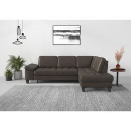 Sit & More Ecksofa SIT & MORE "Westham L-Form", grau (anthrazit), B:261cm H:88cm T:179cm, 100% Polyester, Sofas, Ecksofa, mit Ottomane, mit oder ohne Bettfunktion, Bettkasten, Verstellung