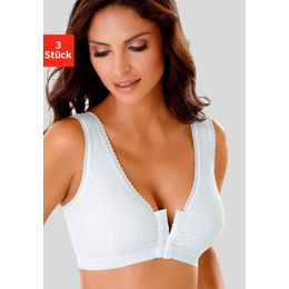 Soft-BH Petite Fleur "Comfort Day & Night Bra", Damen, Gr. 95, Cup B/C/D, wei&szlig; (2xwei&szlig;, puder), Obermaterial: 57% Baumwolle, 38% Polyester, 5% Elasthan, Basic, BHs Soft-BH, ohne B&uuml;gel mit Vorderverschluss, Topseller