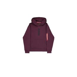 Hoodie Alpha Industries "Alpha Puff Print Hoodie", Herren, Gr. S, schwarz cherry, Obermaterial: 80% Baumwolle, 20% Polyester, regular fit, Sweatshirts Hoodie