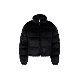 Bomberjacke Alpha Industries "Fur Puffer W", Damen, Gr. XS, schwarz, Obermaterial: 100% Nylon, Futter: 100% Nylon, F&uuml;llung 100% Polyester, Fellimitat: 100% Polyacryl, Jacken Bomberjacke