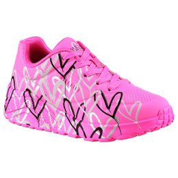 Sneaker Skechers "UNO LITE-METALLIC LOVE", M&auml;dchen, Gr. 36, bunt (pink, multi), Lederimitat, kontrastfarbene Details, Schuhe Sneaker, Keil,-Schn&uuml;rschuh, Skech-Air Funktion, Gr&ouml;&szlig;enschablone zum Download, Topseller