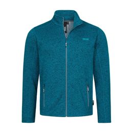 Fleecejacke DEPROC Active "YORKTON V MEN", Herren, Gr. S, blau (navy), 100% Polyester, bequem, gerader Abschluss mit Gummizug, Jacken Fleecejacke, weiche Fleecejacke in traditioneller Optik