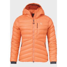 Sch&ouml;ffel Outdoorjacke SCH&Ouml;FFEL "Down Jacket Tschierval L", Damen, Gr. 42, orange (5310, orange), Oberstoff : 100% Nylon; Futter : 100% Nylon; Wattierung : 100% Polyester; F&uuml;llung : 100% Daune, regular fit, hoch geschlossener Ausschnitt, Jacken Outdoorjacke