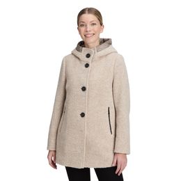 Wolljacke Gil Bret, Damen, Gr. 44, beige (light sand), Boucl&eacute;, Obermaterial: 60% Wolle, 35% Polyamid, 5% sonstige Fasern, unifarben, tailliert ca. Mitte Oberschenkel, gerader Abschluss, Jacken Wolljacke, mit Innenjacke