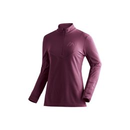 Fleecepullover Maier Sports "Denise HZ W", Damen, Gr. 40, lila (purpurviolett), 100% Polyester, hoch geschlossener Ausschnitt, Sweatshirts Fleecepullover, Damen Midlayer, pflegeleichtes Half-Zip Fleece