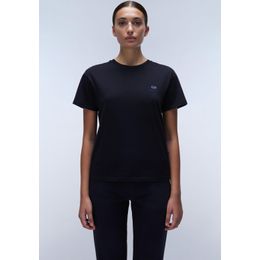 T-Shirt Napapijri "S-NINA 941 BLACK BEAUTY", Damen, Gr. M, blau (blu marine), Single Jersey, Obermaterial: 100% Baumwolle, unifarben, regular fit, Rundhals, eingesetzt abgesteppte Kante, Shirts T-Shirt, Mit Rundhalsausschnitt