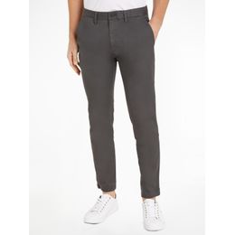 Chinohose Tommy Hilfiger "Chino Bleecker 1985 PIMA CO", Herren, Gr. 36, L&auml;nge 34, grau (schwarzgrau), Twill, Obermaterial: 96% Baumwolle, 4% Elasthan, normal, Hosen Chinohose