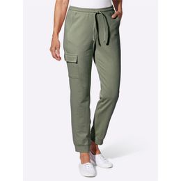 Sweathose Classic Basics, Damen, Gr. 42, Normalgr&ouml;&szlig;en, gr&uuml;n (khaki), 50% Baumwolle, 50% Polyester, unifarben, Hosen Sweathose