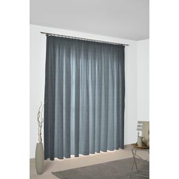Vorhang WIRTH "Torbole" Gr. 2, blau (dunkelblau), B:132cm H:145cm, Jacquard, Baumwolle, Polyester, Gardinen, Vorhang