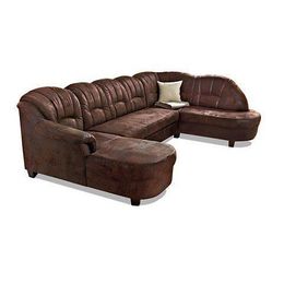 Wohnlandschaft Home Affaire "Budapest, viel Platz, Breite 288cm, zeitlos und elegant, U-Form", braun, B:288cm H:84cm T:80cm, Sofas, Wohnlandschaft, wahlweise mit Bettfunktion