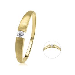 Diamantring ONE ELEMENT "0,05 ct Diamant Brillant Ring aus 585 Gelbgold" Gr. 54, gold, Fingerringe, Damen, 54,mit Brillant, Gelbgold 585, Diamantring