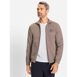Sweatjacke Catamaran, Herren, Gr. 60/62, grau (taupe), 100% Baumwolle, Sweatjacken Sweatjacke