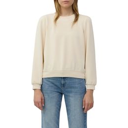 Sweatshirt s.Oliver, Damen, Gr. 46, beige (ecru), Sweatware, Obermaterial: 47% Modal, 41% Polyester, 12% Elasthan, unifarben, regular fit taillenbedeckt, Rundhals, B&uuml;ndchen, Sweatshirts Sweatshirt, mit B&uuml;ndchen