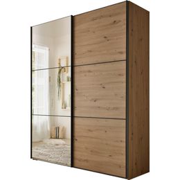 Schwebet&uuml;renschrank STAUD "Includo_Minisystem_08_2-t&uuml;rig, Made in Germany", dekor artisan eiche, B:225cm H:222cm T:68cm, Holzwerkstoff, Schr&auml;nke, Schwebet&uuml;renschrank, Mit vier verschiedenen Ausstattungsvarianten