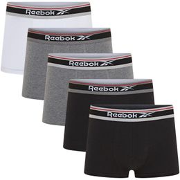 Boxer Reebok "JAY", Herren, Gr. XL, schwarz, Obermaterial: 57% Baumwolle, 38% Polyester, 5% Elasthan, meliert, unifarben, eng, Unterhosen Boxer, basic, bequem, weich, mit Logo, breiter Bund, Baumwollmix