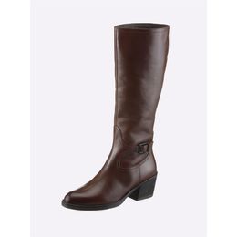 Stiefel Heine, Damen, Gr. 40, braun (dunkelbraun), Glattleder, Leder, Rindsleder, Schuhe Stiefel