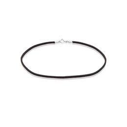 Choker Elli "Halskette Basic Trend Blogger Choker Velour 925 Silber" Gr. 45, schwarz, Halsketten, Damen, 45, ohne Stein, Silber 925 (Sterlingsilber), Choker