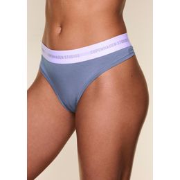 String Copenhagen Studios, Damen, Gr. XS (34), teal, Single Jersey, Obermaterial: 50% Modal (TENCEL&trade;), 45% Baumwolle, 5% Elasthan (LYCRA), unifarben, unifarben mit Farbeinsatz, k&ouml;rpernah, Unterhosen String, mit elastischem Logobund