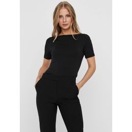 V&eacute;ro Moda Kurzarmshirt VERO MODA "VMPANDA MODAL S/S TOP NOOS", Damen, Gr. S, schwarz, Jersey, Obermaterial: 48% Baumwolle, 48% Modal (TENCEL&trade;), 4% Elasthan, unifarben, slim fit normal, U-Boot-Ausschnitt, Shirts Kurzarmshirt, Topseller