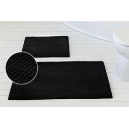 Badematte OTTO HOME "Kaelan, weicher Chenille", schwarz, H:14mm, Polyester, Badematten, Badematte, Badvorleger, Badteppich weiches Chenille, pastellfarben, Badezimmer
