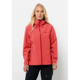 Funktionsjacke Jack Wolfskin "HIGHEST PEAK 3L JKT W", Damen, Gr. XS, rot (vibrant, rot), Hauptmaterial: 100% Polyester (recycled). Futter: 100% Polyester (recycled), Jacken Funktionsjacke