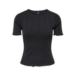 Kurzarmshirt Only "ONLTENNA O-NECK S/S TOP JRS NOOS", Damen, Gr. L, schwarz, Jersey, Obermaterial: 50% Baumwolle, 50% Polyester, unifarben, regular fit normal, Rundhals, Shirts Kurzarmshirt