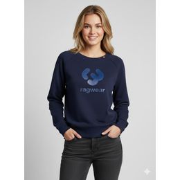 Sweatshirt Ragwear "JOHANKA LOGO O", Damen, Gr. S, navy, Sweatware, Obermaterial: 65% Baumwolle, 35% Polyester, bedruckt, normal, Rundhals, Rippb&uuml;ndchen, Sweatshirts Sweatshirt