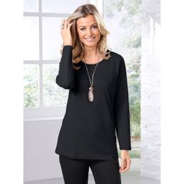 Langarmshirt Classic Basics "Shirt", Damen, Gr. 42, schwarz, 100% Baumwolle, unifarben, Rundhals, Shirts Langarmshirt
