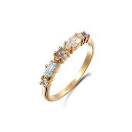 Silberring Elli Premium "Ring Memoire Edelstein Ring 925 Silber" Gr. 56, gold, Fingerringe, Damen, 56, Silber 925 (Sterlingsilber), Silberring