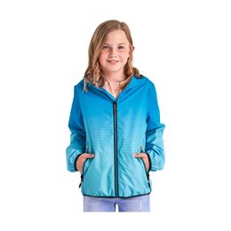 Outdoorjacke Killtec "Lyse GRLS JCKT A", M&auml;dchen, Gr. 140, blau (t&uuml;rkis), Obermaterial: 100% Polyester;Futter: 100% Polyester, Jacken Outdoorjacke, Leichte M&auml;dchen Funktionsjacke von Killtec, wasserdicht, packbar