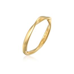 Silberring Elli "Ring Bandring Gedreht Stapelring Basic 925 Silber" Gr. 56, gold, Fingerringe, Damen, 56, Silber 925 (Sterlingsilber), Silberring