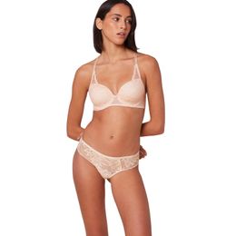 B&uuml;gel-BH Triumph "Amourette Charm Delight", Damen, Gr. 80, Cup E, beige (fresh powder), Spitze, Obermaterial: 46% Polyamid, 43% Polyester, 8% Elasthan, 3% Modal, gebl&uuml;mt, kontrastfarbene Details, unifarben, BHs B&uuml;gel-BH, zweifarbige Spitze, gef&uuml;ttert, Schmetterlings-R&uuml;cken aus Spitze