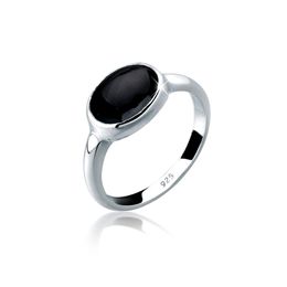Silberring Elli "Ring Onyx 925 Sterling Silber" Gr. 58, schwarz, Fingerringe, Damen, 58, Silber 925 (Sterlingsilber), Silberring