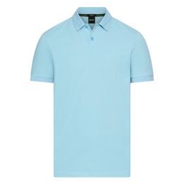 Poloshirt BOSS Green "Pio", Herren, Gr. XL, blau (light, pastel blau455), Jersey, Obermaterial: 100% Baumwolle, unifarben, regular fit normal, hoch geschlossener Ausschnitt, eingesetzt B&uuml;ndchen, Shirts Poloshirt, mit Polokragen