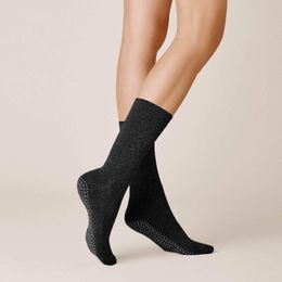 Socken Kunert "Socke Homesocks ABS", Damen, Gr. 35-38, schwarz (schwarz 0070), Obermaterial: 75% Schurwolle WV. 23% Polyamid PA. 2% Elasthan EL., Socken Socken