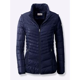 Steppjacke Casual Looks, Damen, Gr. 52, blau (marine), 100% Polyester, unifarben, Jacken Steppjacke