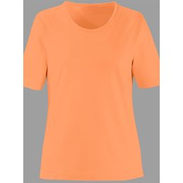 Rundhalsshirt Casual Looks "Shirt", Damen, Gr. 42, orange, 100% Baumwolle, unifarben, Rundhals, Shirts Rundhalsshirt
